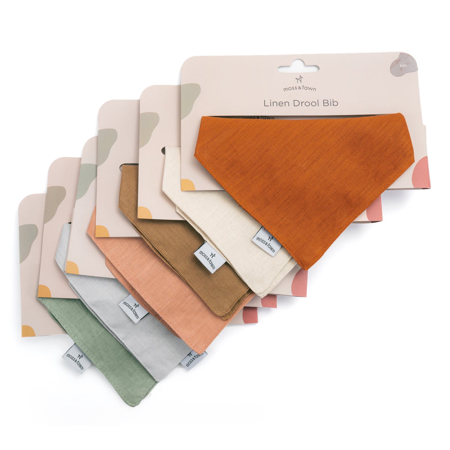 100% Linen Drool Bib – Soft, Breathable, Adjustable Teething Bib – Moss ...